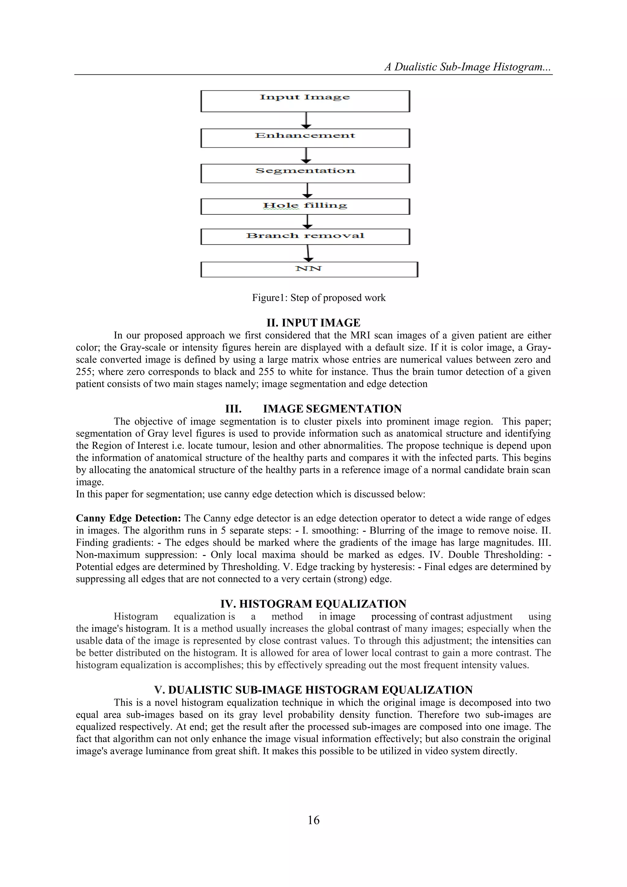 A Dualistic Sub-Image Histogram Equalization Based Enhancement and Segmentation Techniques with ...