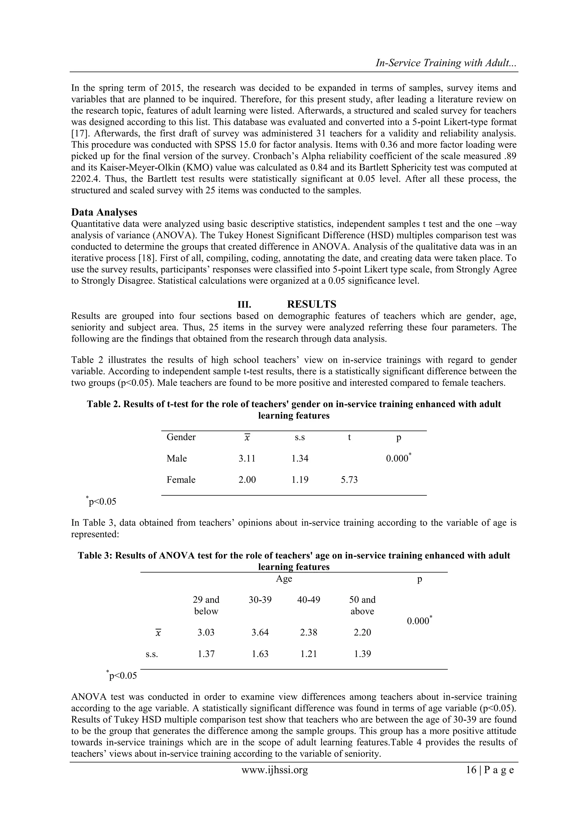 In-Service Training with Adult Learning Features | PDF