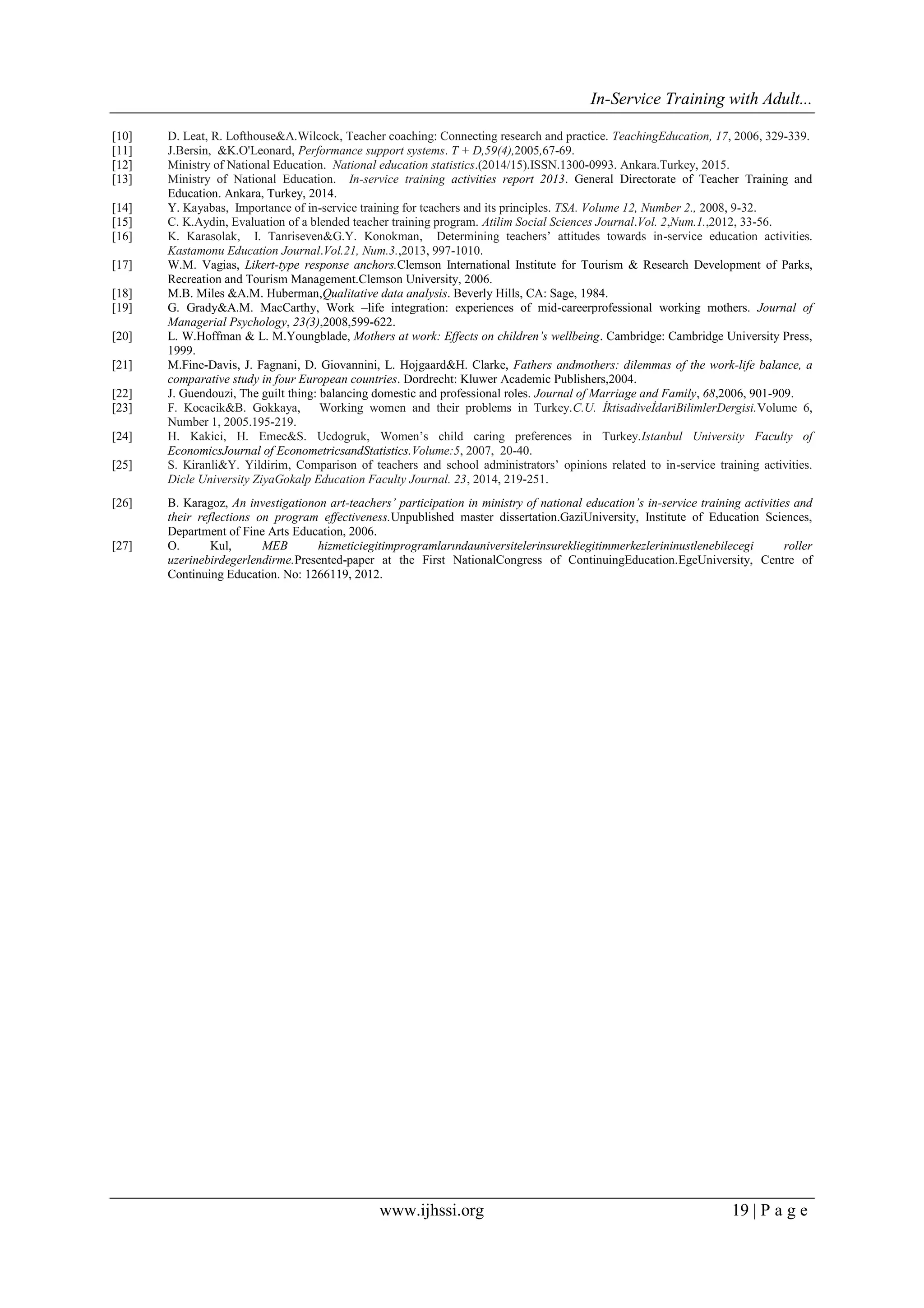 In-Service Training with Adult Learning Features | PDF