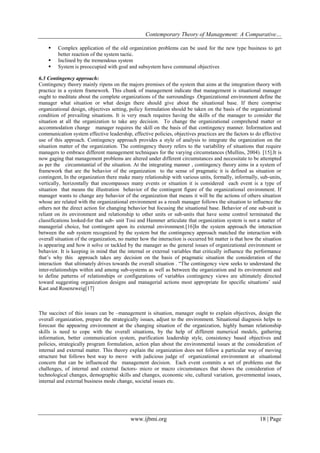 Contemporary Theory of Management: A Comparative Study on Quantitative ...