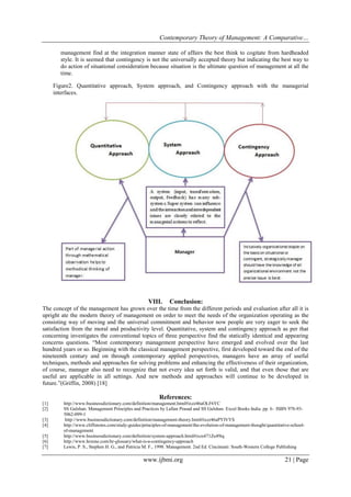 Contemporary Theory of Management: A Comparative Study on Quantitative ...