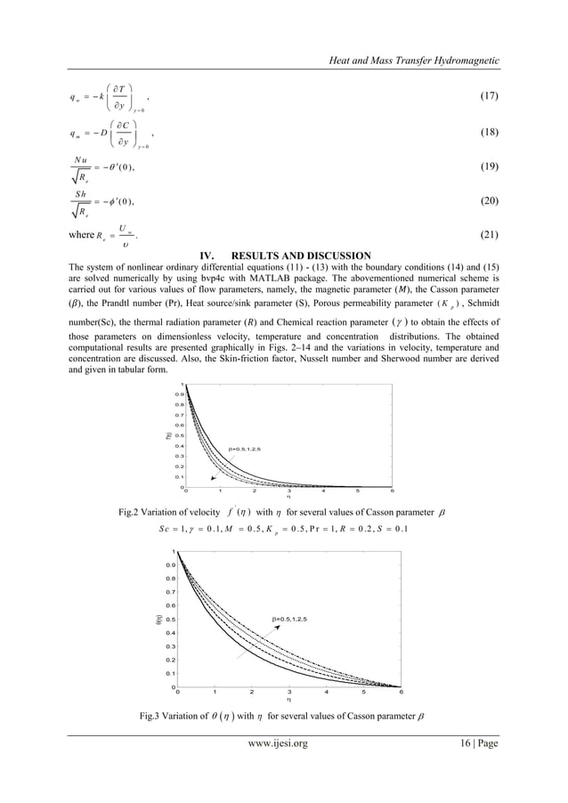 Heat and Mass Transfer Hydromagnetic Radiative Casson Fluid Flow over an Exponentially ...