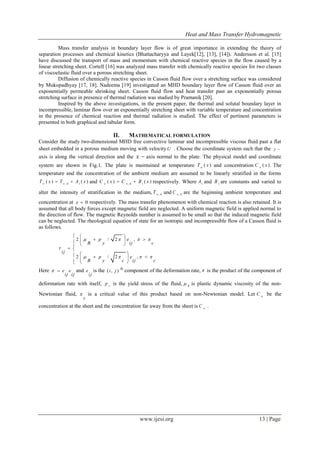 Heat and Mass Transfer Hydromagnetic Radiative Casson Fluid Flow over an Exponentially ...
