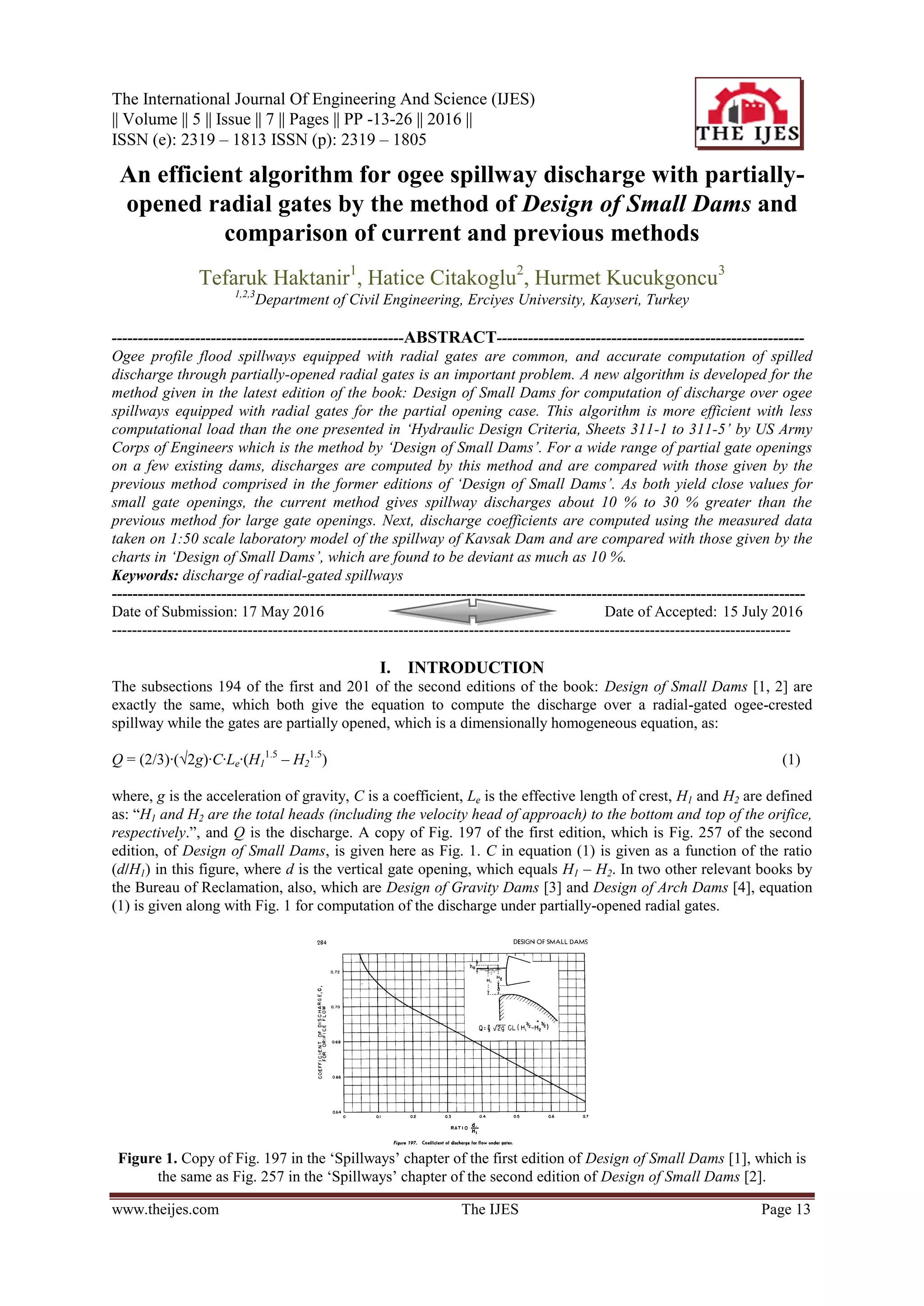 An Efficient Algorithm For Ogee Spillway Discharge With Partiallyopened Radial Gates By The