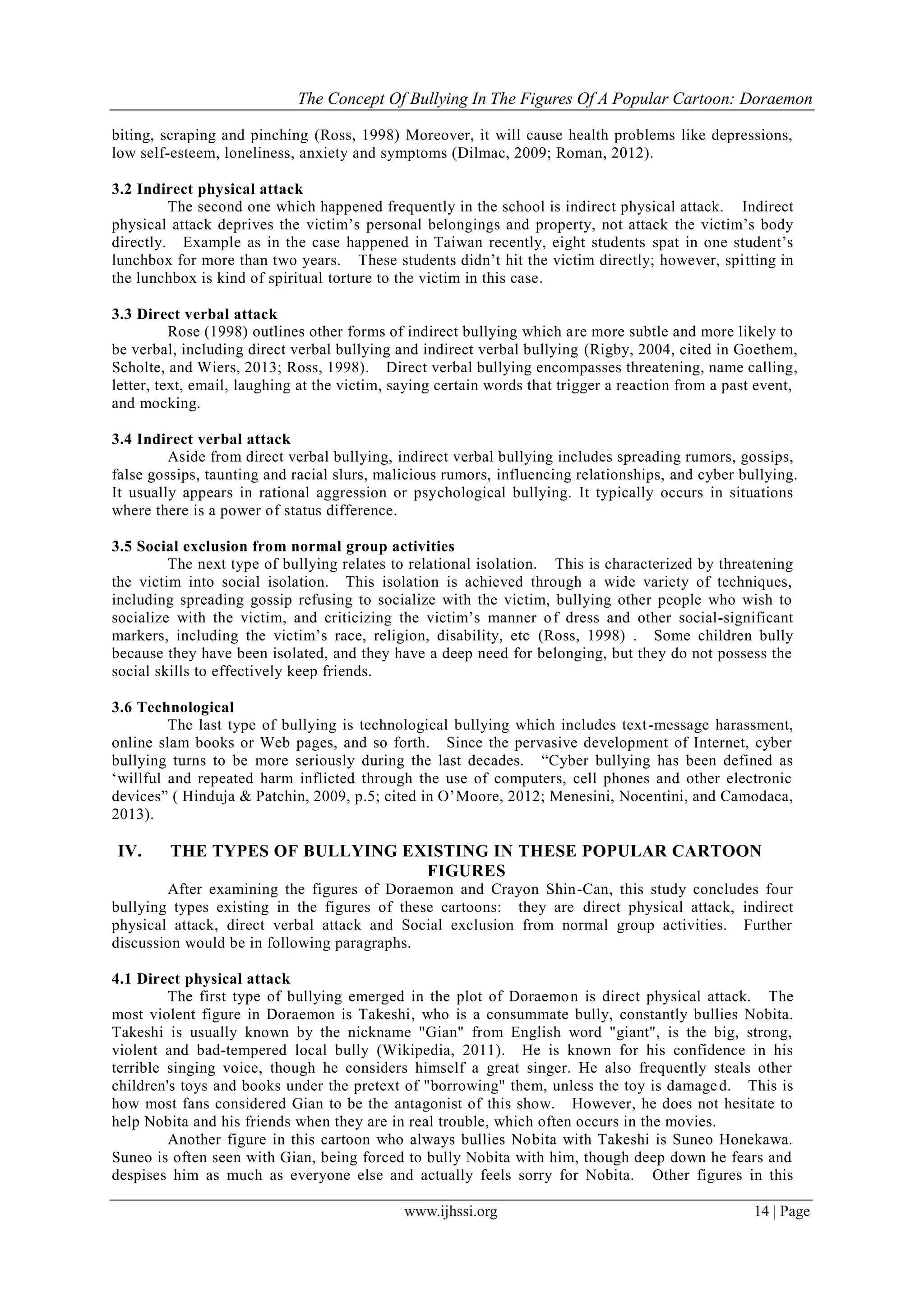 The Concept of Bullying In the Figures of a Popular Cartoon: Doraemon | PDF