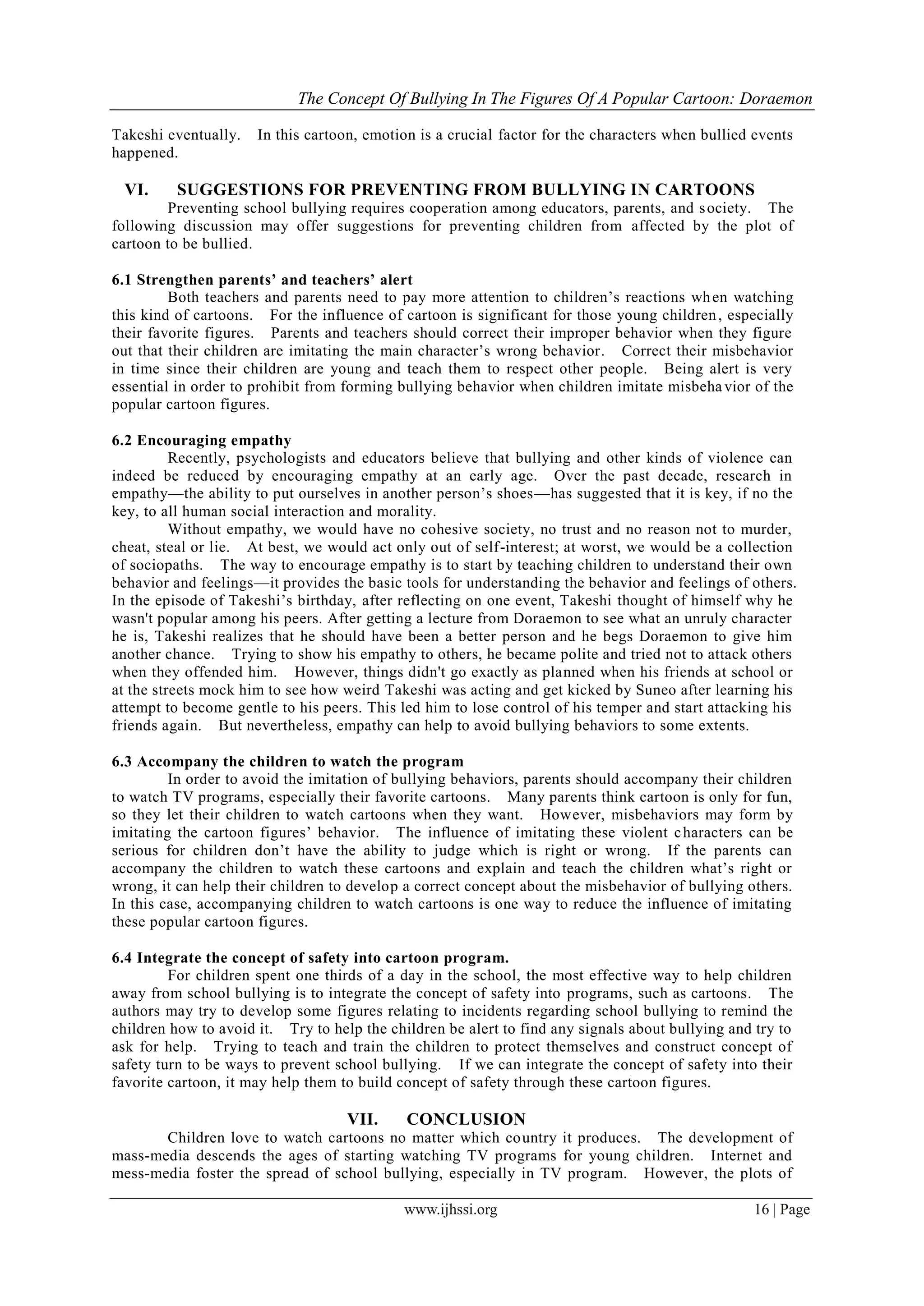 The Concept of Bullying In the Figures of a Popular Cartoon: Doraemon | PDF