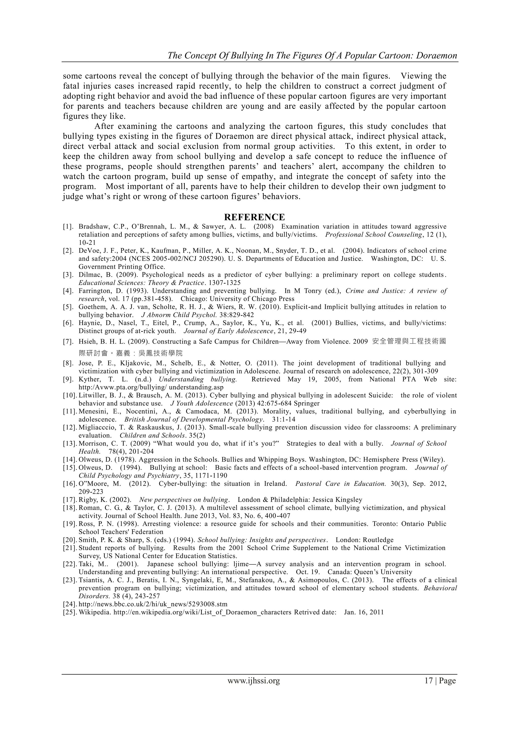 The Concept of Bullying In the Figures of a Popular Cartoon: Doraemon | PDF