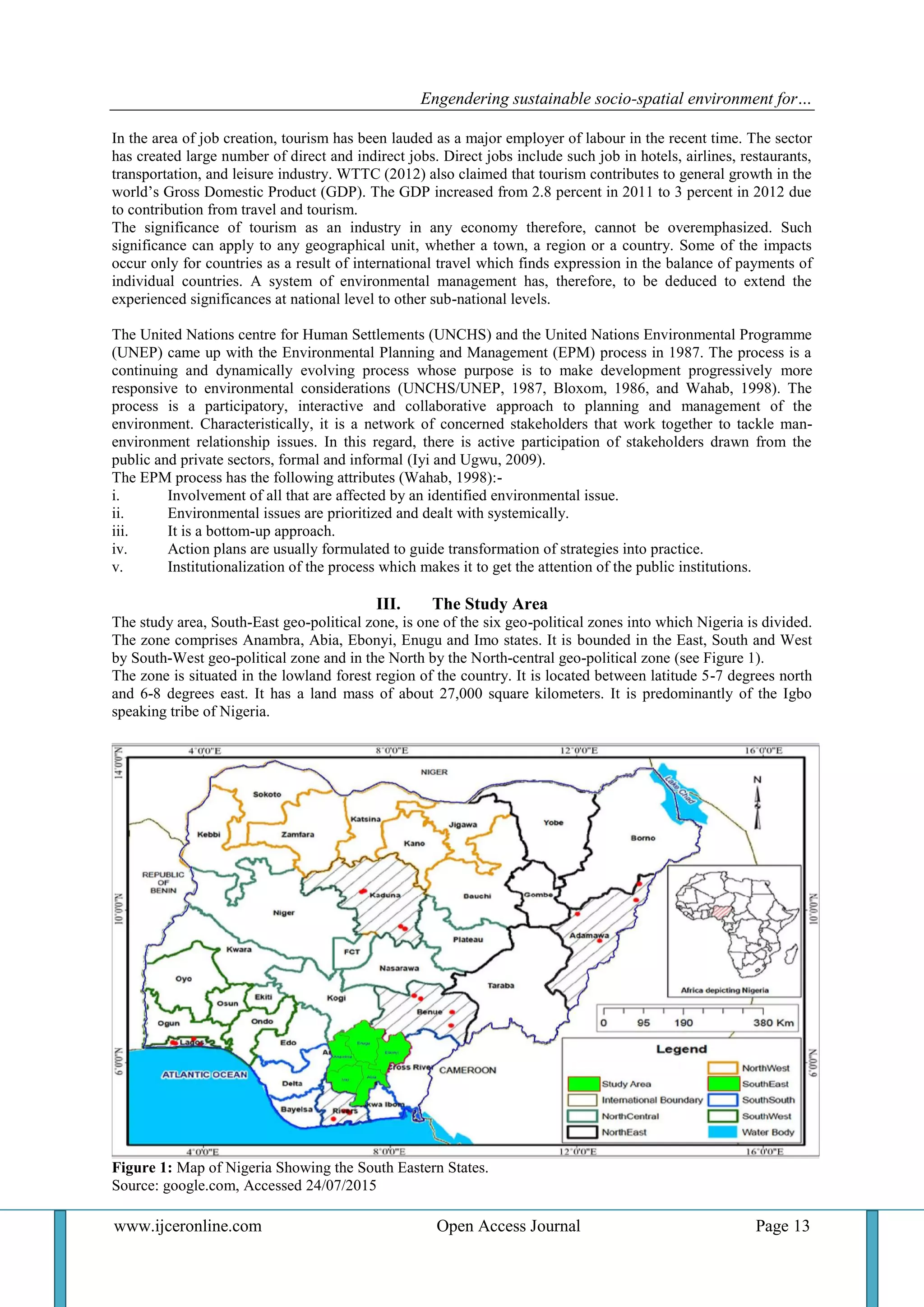 Engendering sustainable socio-spatial environment for tourism ...