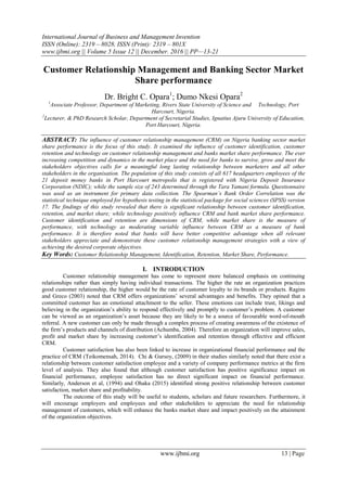 Customer Relationship Management and Banking Sector Market Share ...