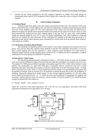 Performance Comparison of Various Clock Gating Techniques | PDF