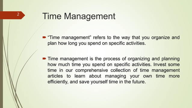 Time Management Skills | PPT