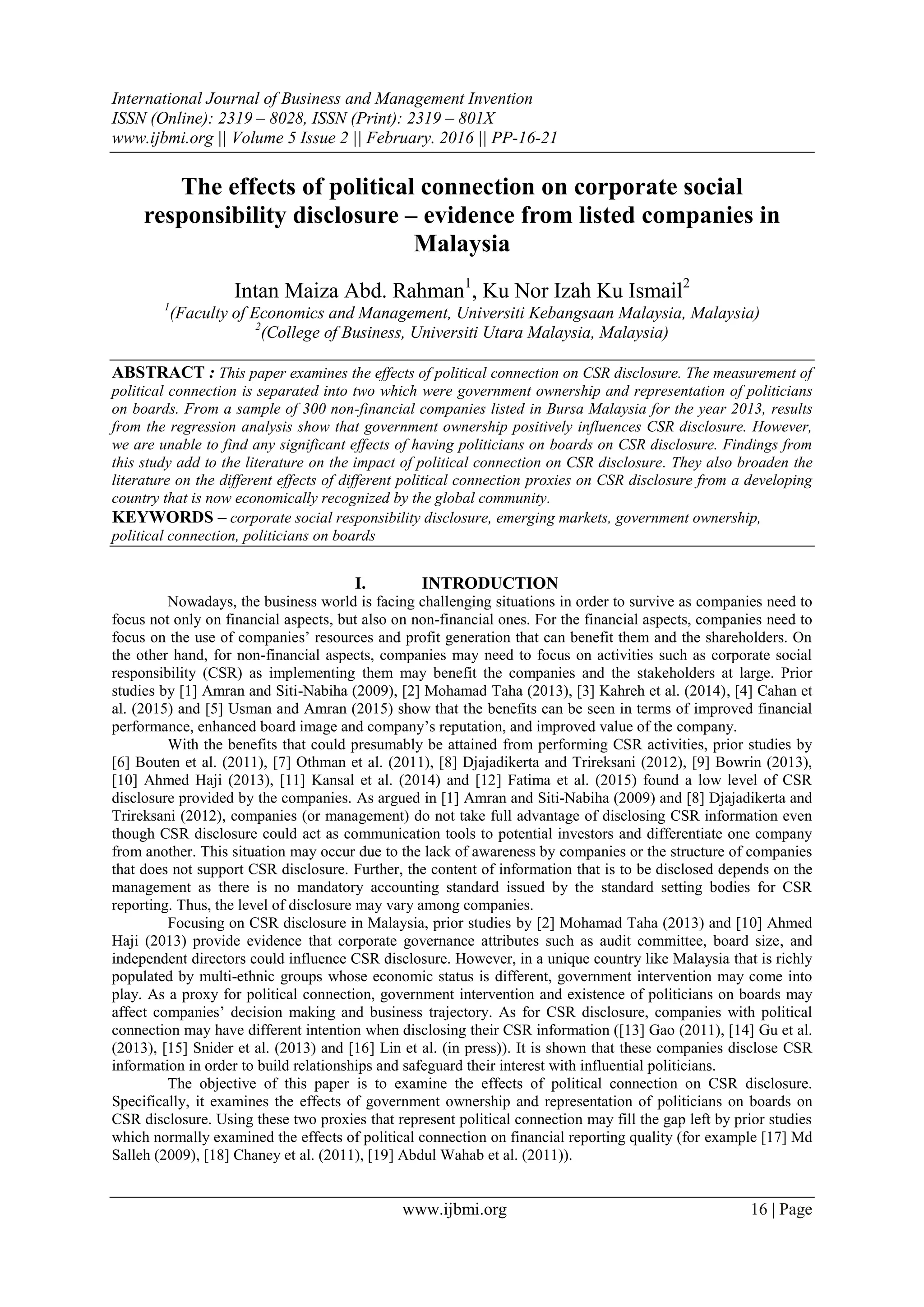 The effects of political connection on corporate social responsibility ...