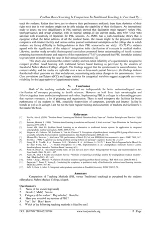 Problem Based Learning In Comparison To Traditional Teaching As ...