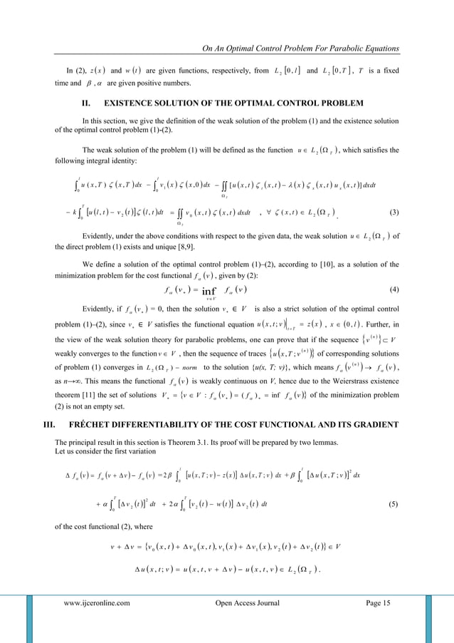 On An Optimal Control Problem For Parabolic Equations Pdf