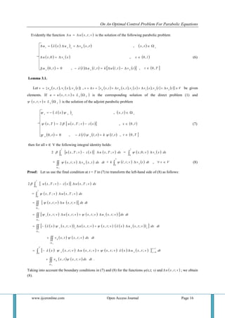 On an Optimal control Problem for Parabolic Equations | PDF