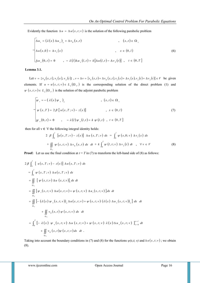 On An Optimal Control Problem For Parabolic Equations Pdf