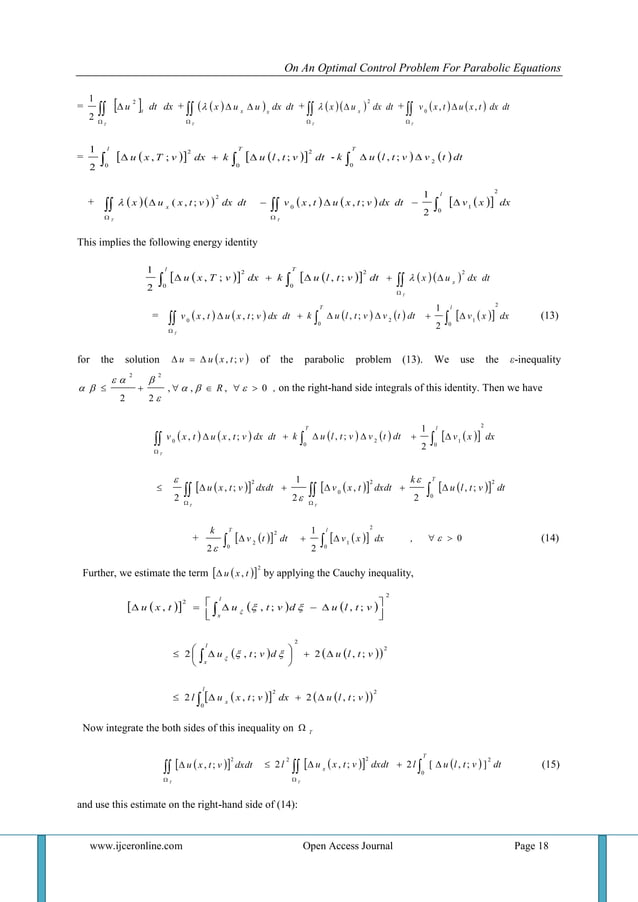 On an Optimal control Problem for Parabolic Equations | PDF