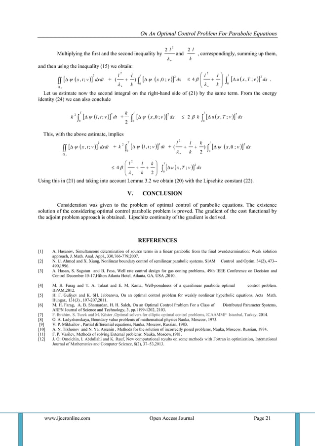 On An Optimal Control Problem For Parabolic Equations Pdf