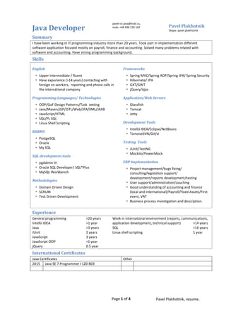 Pavel Plakhotnik 2015 | PDF