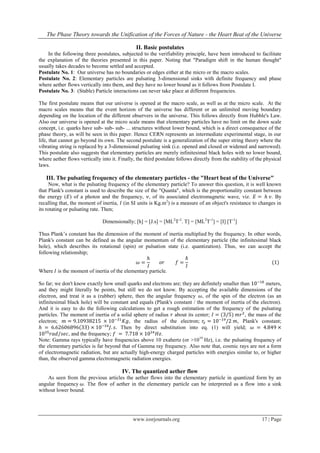 The Phase Theory towards the Unification of the Forces of Nature the Heart Beat of the Universe ...