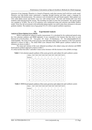 Performance Calculation of Speech Synthesis Methods for Hindi language | PDF | Digital Audio ...