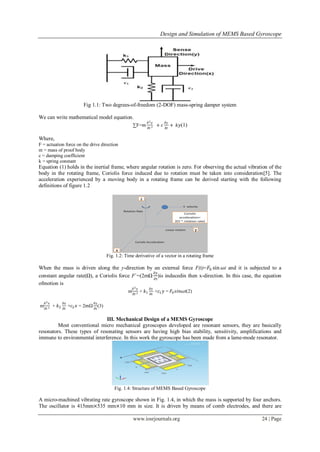 Design and Simulation of MEMS Based Gyroscope | PDF