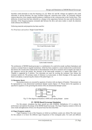 Design and Simulation of MEMS Based Gyroscope | PDF