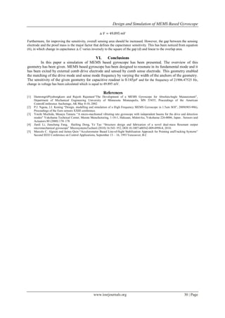 Design and Simulation of MEMS Based Gyroscope | PDF