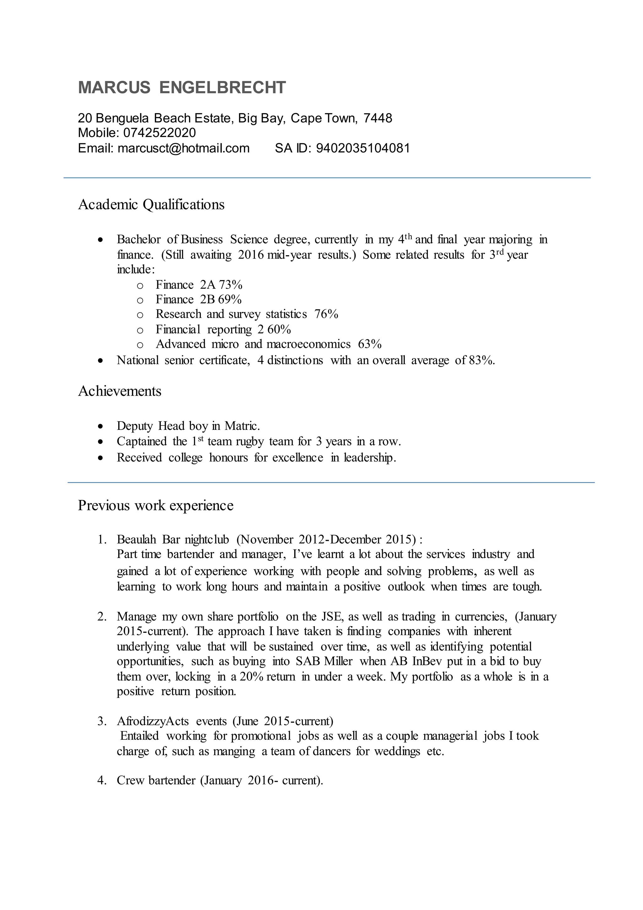 MARCUS ENGELBRECHT CV | DOCX