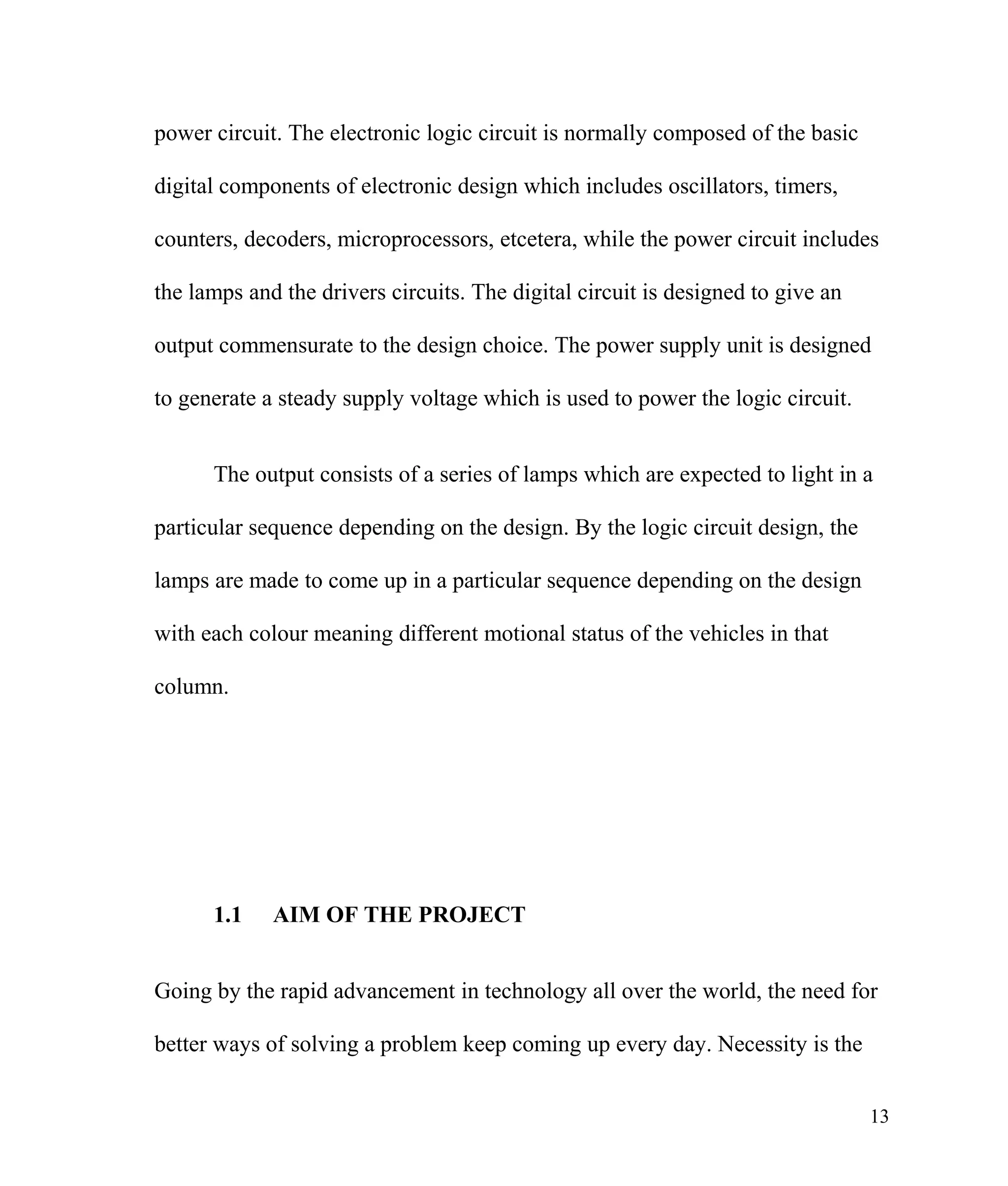 THE DESIGN AND IMPLEMENTATION OF A FOUR – WAY TRAFFIC LIGHT | DOC