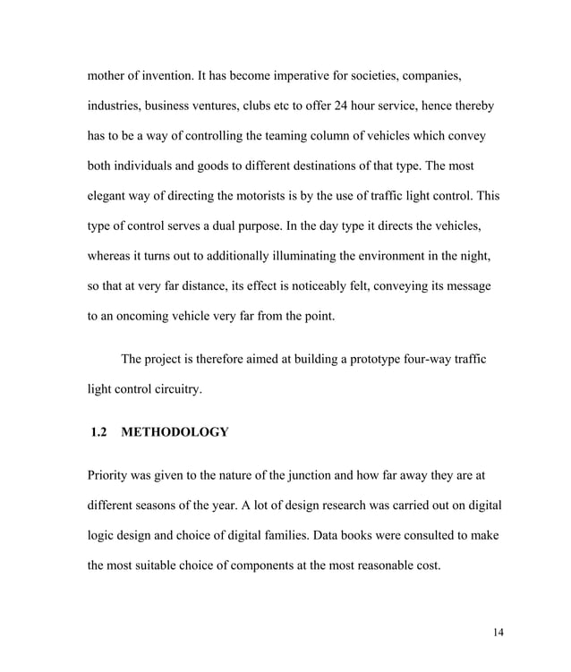 THE DESIGN AND IMPLEMENTATION OF A FOUR – WAY TRAFFIC LIGHT | DOC ...