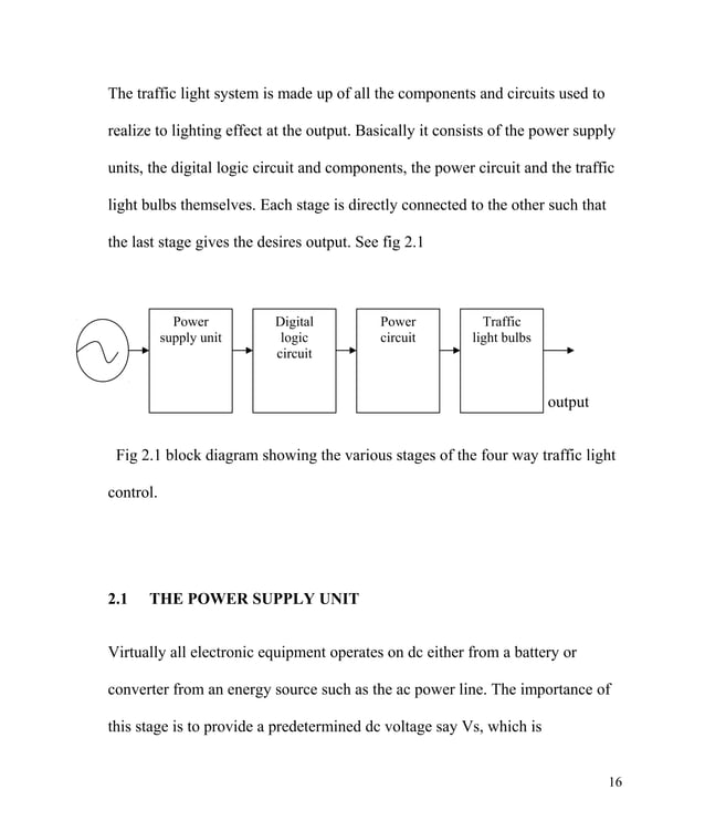 THE DESIGN AND IMPLEMENTATION OF A FOUR – WAY TRAFFIC LIGHT | DOC ...