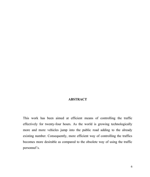 THE DESIGN AND IMPLEMENTATION OF A FOUR – WAY TRAFFIC LIGHT | DOC ...