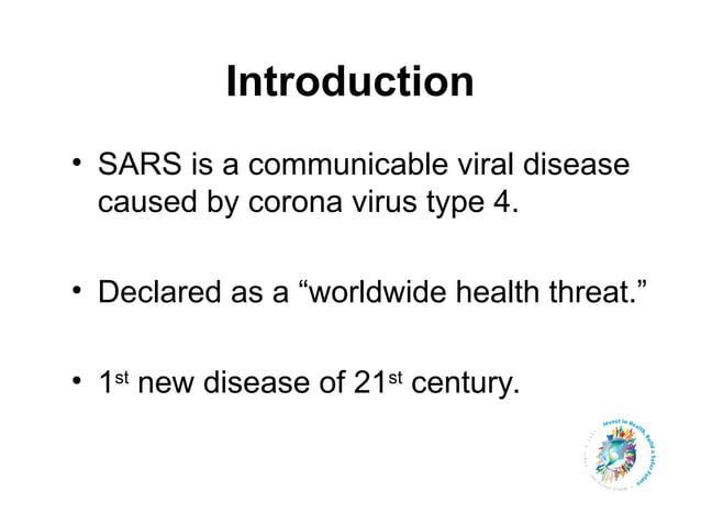 Severe Acute Respiratory Syndrome (SARS), Community Medicine.ppt | Lung and Respiratory Health ...