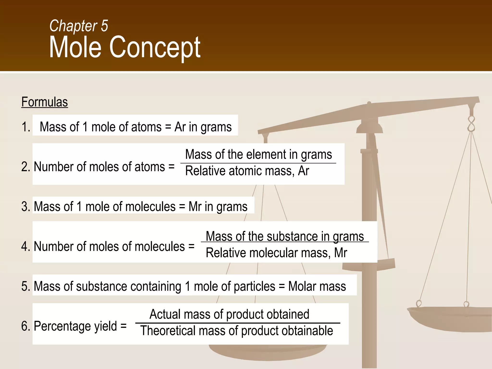 C05 the mole concept | PPT