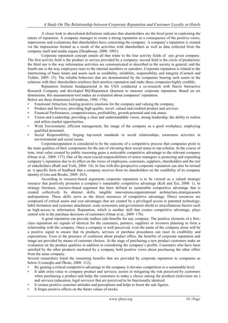 A Study On The Relationship Between Corporate Reputation And Customer Loyalty In Hotels | PDF