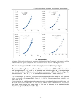 Size distribution and biometric relationships of little tunny Euthynnus ...