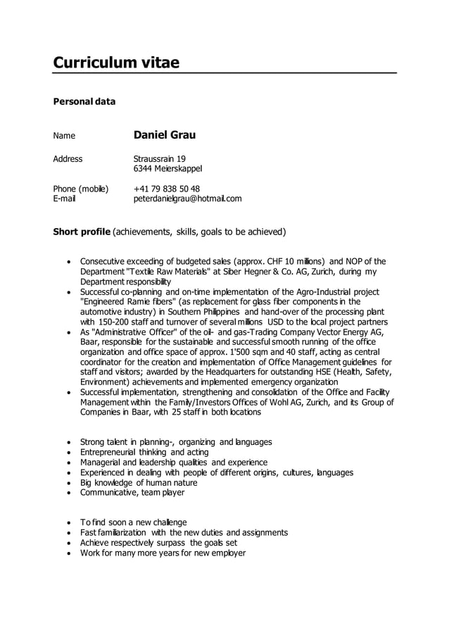 CV Daniel | DOCX | Business Administration | Business