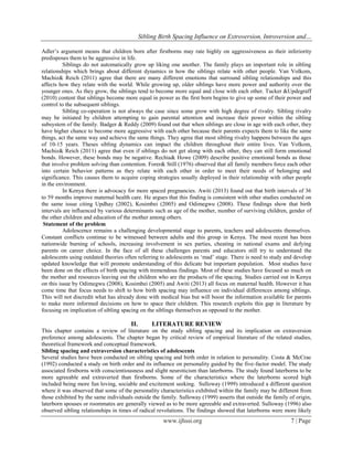 Sibling Birth Spacing Influence on Extroversion, Introversion and Aggressiveness of Adolescents ...