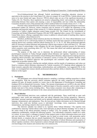 Trainee Psychological Counselors’ Understanding of Ethics | PDF | Educational Assessment | Education