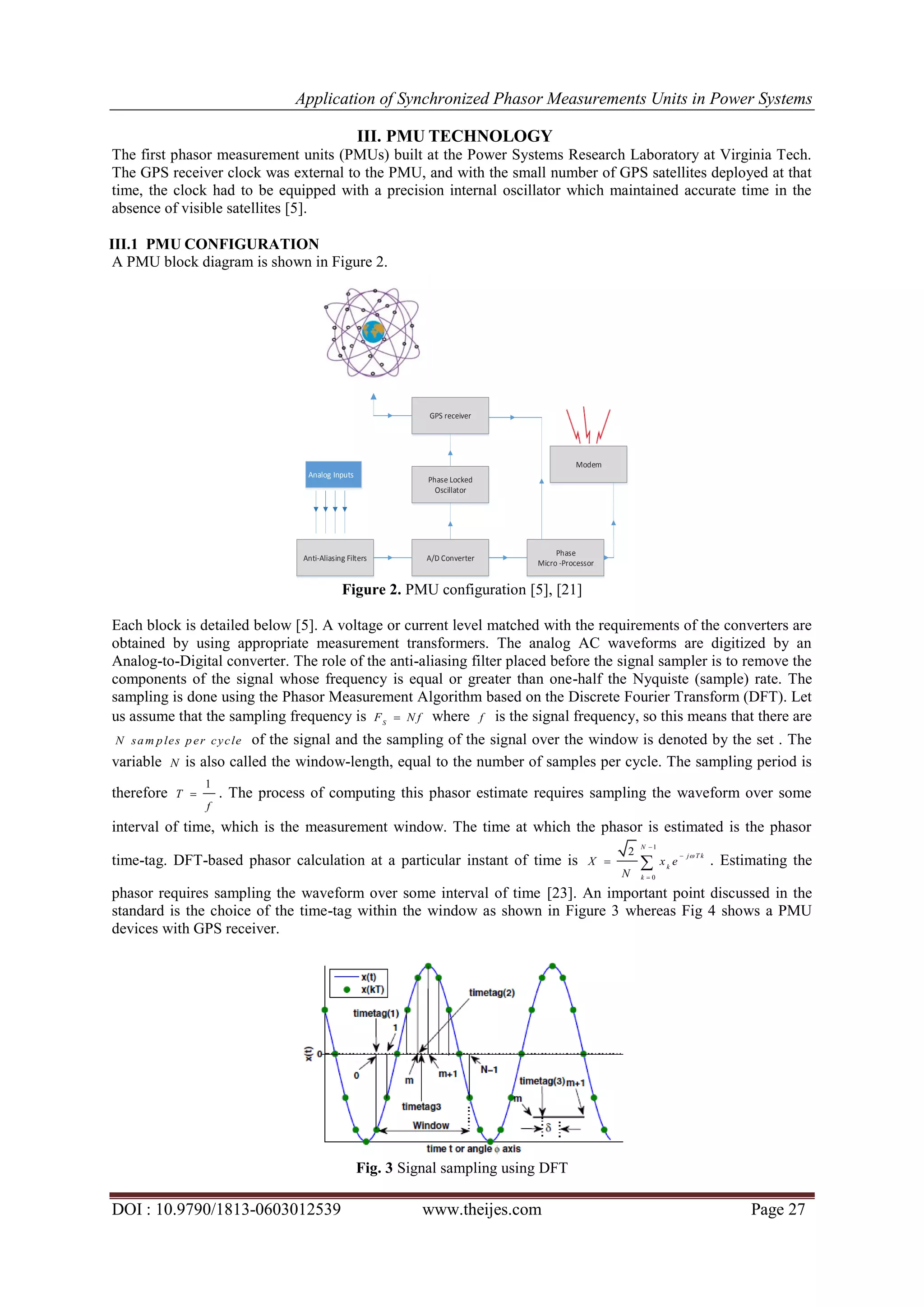 Application Of Synchronized Phasor Measurements Units In Power Systems Pdf