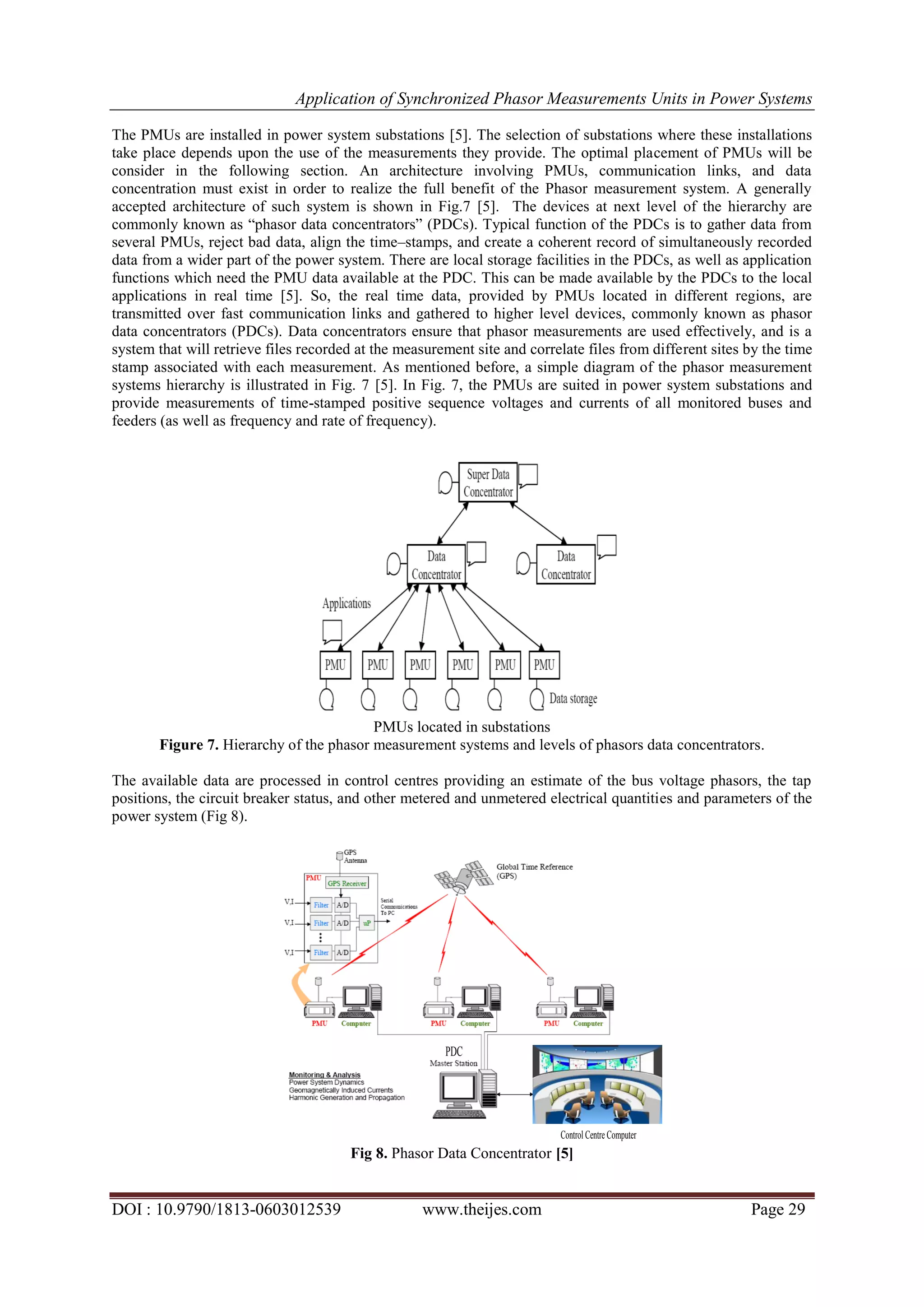 Application of Synchronized Phasor Measurements Units in Power Systems | PDF