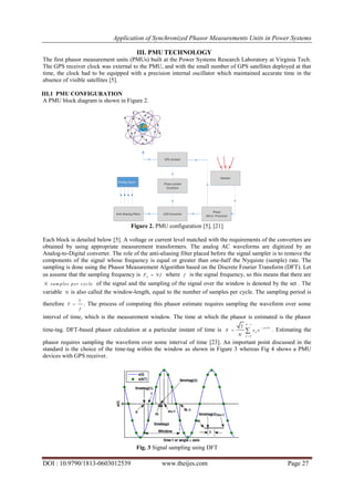 Application of Synchronized Phasor Measurements Units in Power Systems | PDF