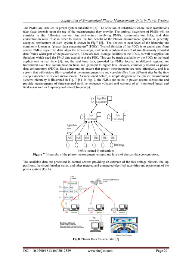 Application Of Synchronized Phasor Measurements Units In Power Systems