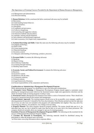 The Importance of Training Courses Provided by the Department of Human ...