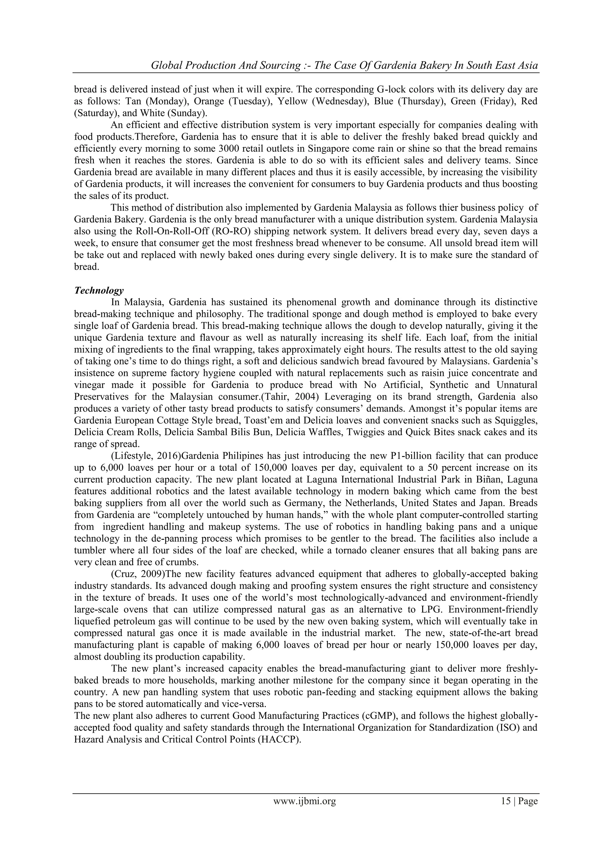 Global Production And Sourcing :- The Case Of Gardenia Bakery In South ...