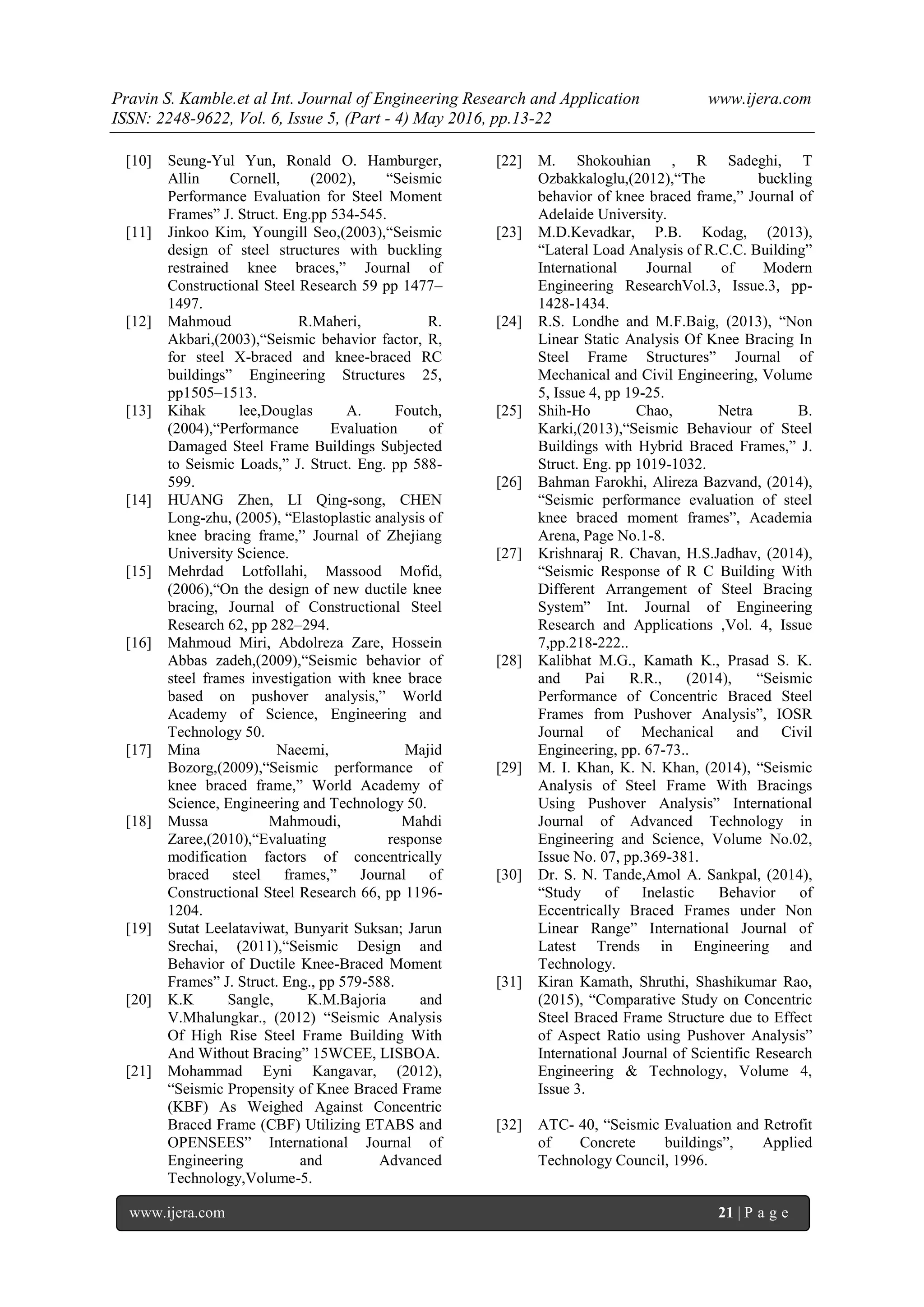 Lateral Load Analysis of a Building with & Without Knee Bracing | PDF
