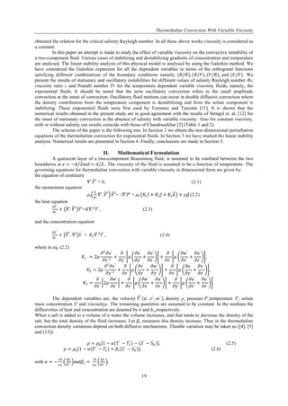 Thermohaline Convection With Variable Viscosity | PDF | Physics | Science