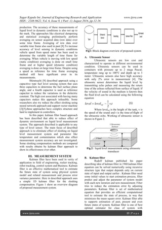 Liquid Level Estimation in Dynamic Condition using Kalman Filter | PDF