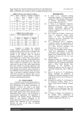 Liquid Level Estimation in Dynamic Condition using Kalman Filter | PDF